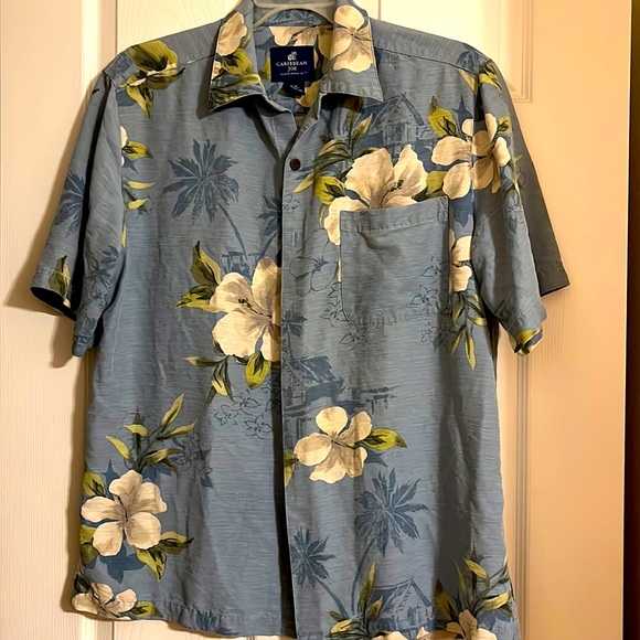 Caribbean Joe | Shirts | Caribbean Joe Flowered Silk Hawaiian Shirt ...